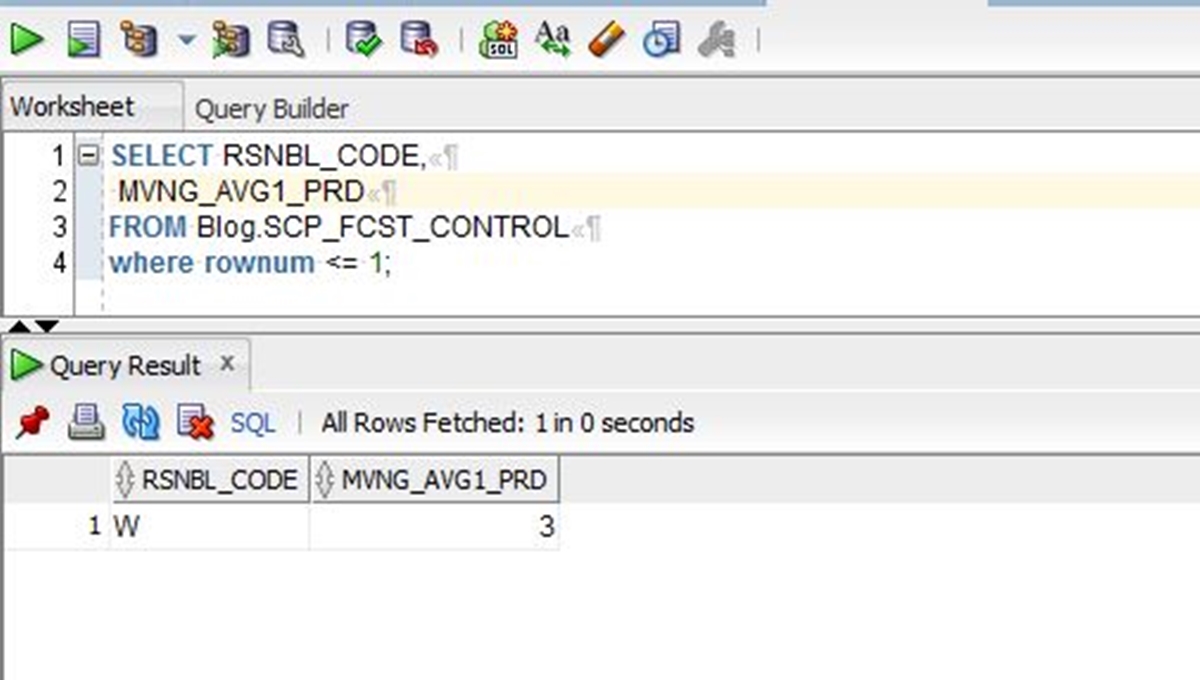 Oracle Rownum Limited to One Row