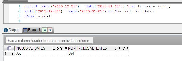 Netezza /PureData Date Difference in Days