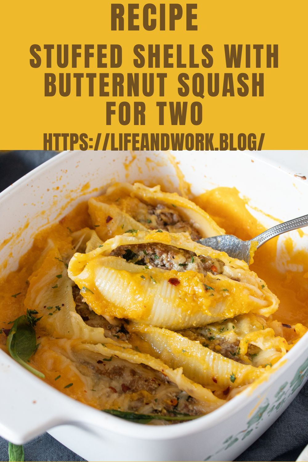 Stuffed Shells With Butternut Squash For Two