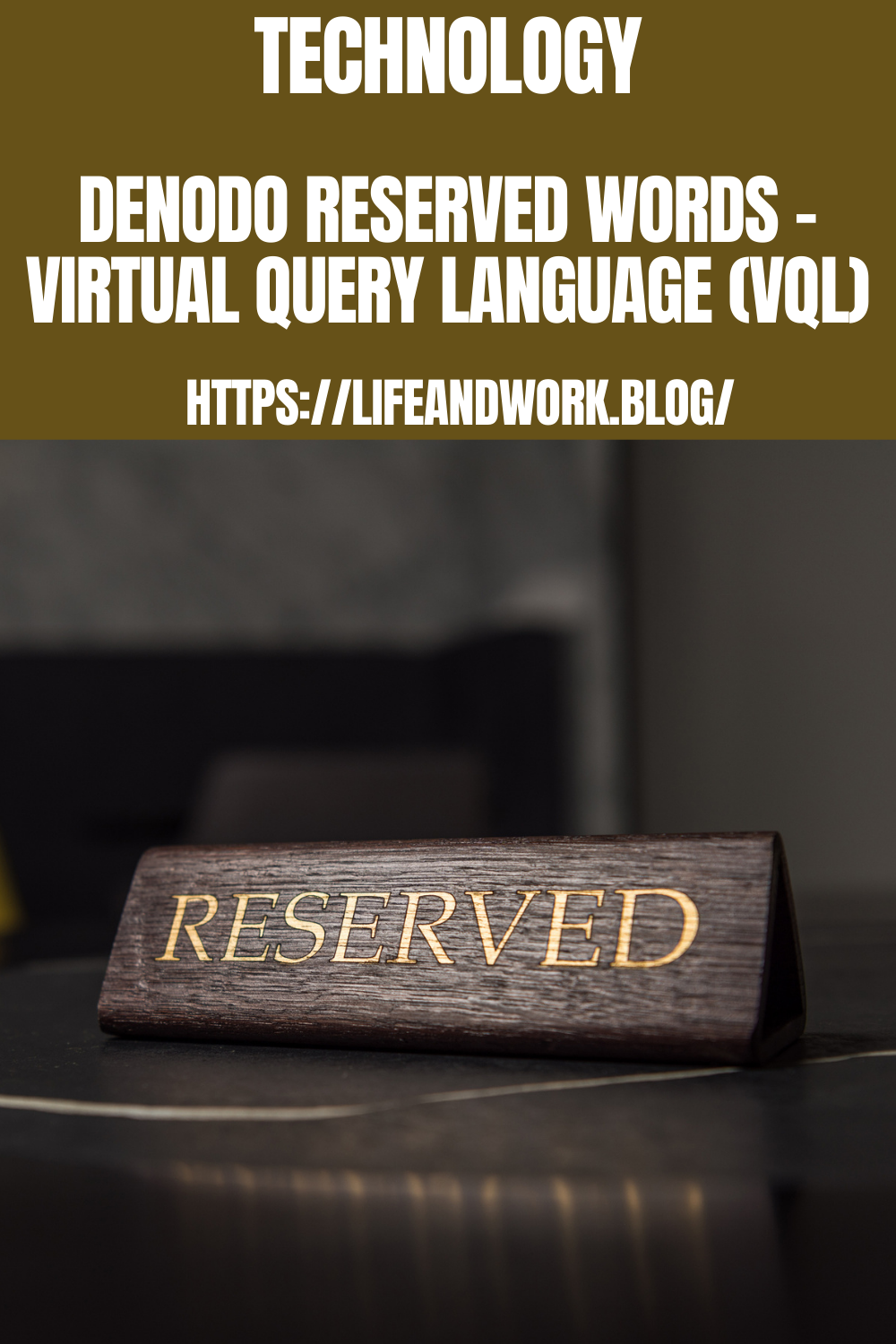 Technology – Denodo Reserved words – Virtual Query Language (VQL)
