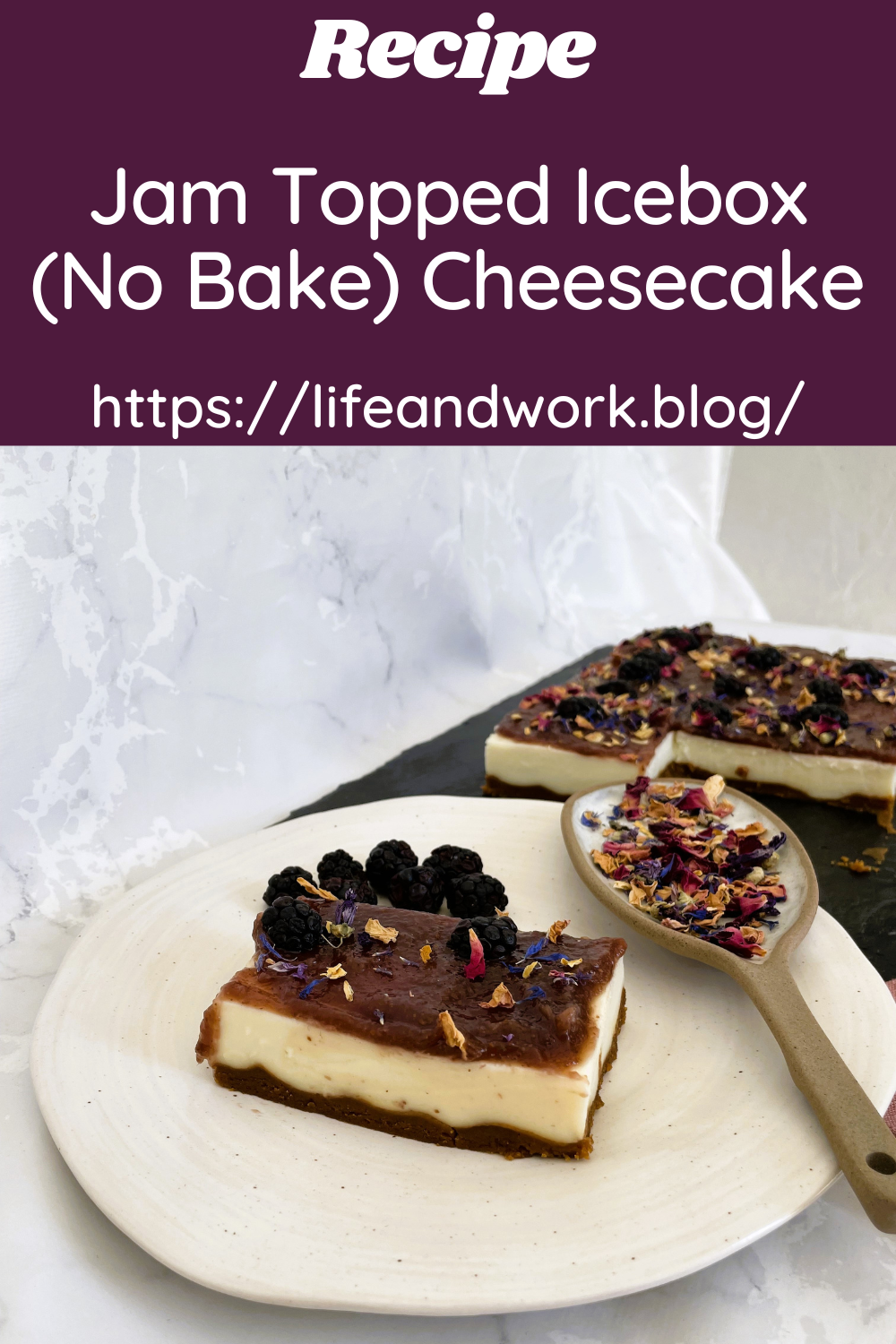 Recipe - Jam Topped Icebox (No Bake) Cheesecake