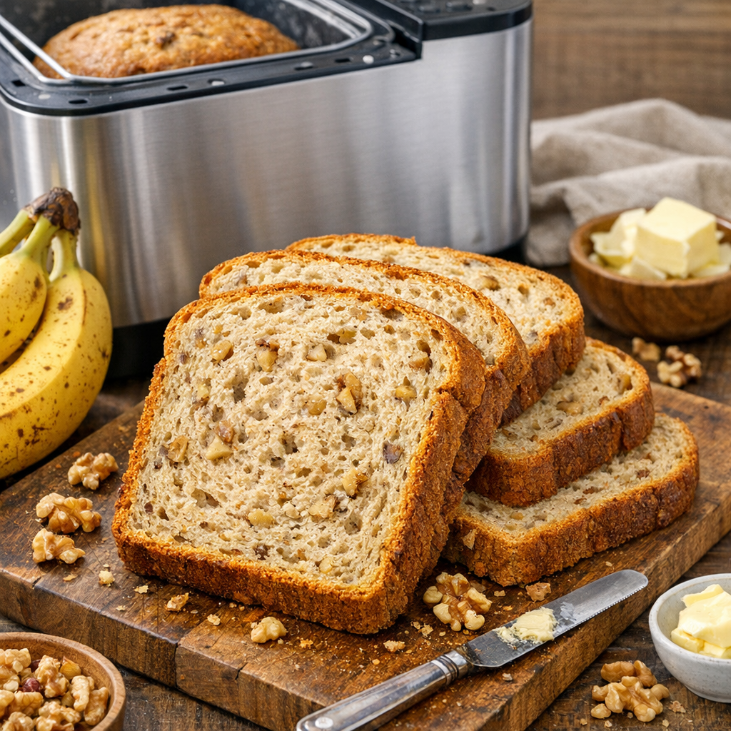 Bread Machine Banana Bread: Must-Have Banana Nut Yeast Bread Slices — Image