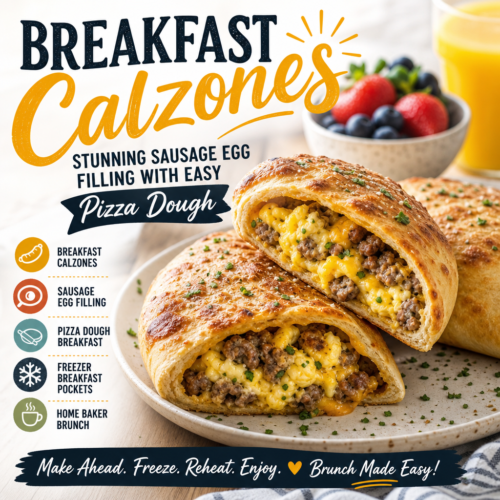 Breakfast Calzones: Stunning Sausage Egg Filling With Easy Pizza Dough ...